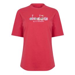 Diadora - T-Shirt f&uuml;r Damen, Rundhalsausschnitt (Rot)