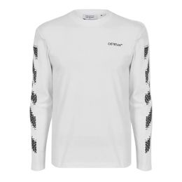 Off-White Off White - T-Shirt f&uuml;r Herren, Rundhalsausschnitt, Regul&auml;r (Wei&szlig;/Schwarz)
