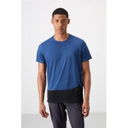 Farbblockiertes Rundhalsausschnitt T-Shirt