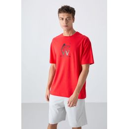 &Uuml;bergro&szlig;es Logo-Print Kurzarm-T-Shirt