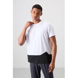 Farbblockiertes Rundhalsausschnitt T-Shirt