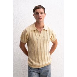 Herren Poloshirt aus strukturiertem Baumwollstoff