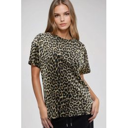 Oversized T-Shirt mit Leopardenmuster und Rundhalsausschnitt