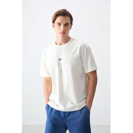 &Uuml;bergr&ouml;&szlig;e Bedrucktes Rundhals-T-Shirt