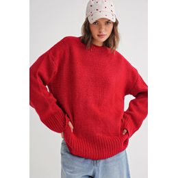 &Uuml;bergr&ouml;&szlig;e Rippstrickpullover mit Rundhalsausschnitt