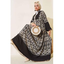 Gemustertes V-Ausschnitt Maxikleid