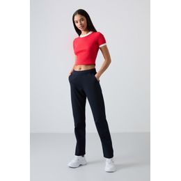 Damen Fleece-Sweatpants mit geradem Bein