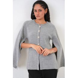 Strickjacke mit Struktur und Knopfverschluss