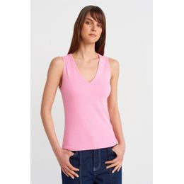 Baumwoll-V-Ausschnitt &auml;rmellose Cami-Bluse