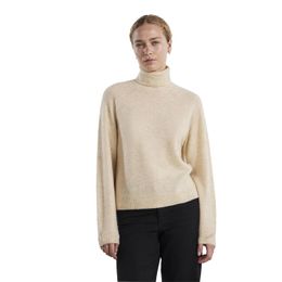 Pieces - Sweatshirt f&uuml;r Damen, Rollkragen, Raglan&auml;rmel (Wei&szlig;kappe Grau)