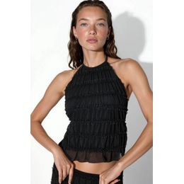Halter-Nacken Texturiertes T&uuml;ll-Top