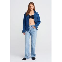 Hochtaillierte Wide-Leg Denim-Jeans