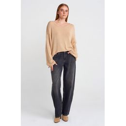 Hochtaillierte Ballon-Weitbein-Jeans