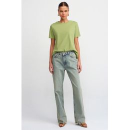 Niedrig geschnittene gerade Baumwolljeans