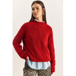 Oversized Rundhalsausschnitt Strickpullover