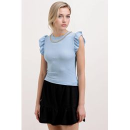 Rippenshirt &auml;rmellos mit Rundhalsausschnitt