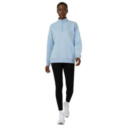 Usa Pro - Sweatshirt f&uuml;r Damen, mit kurzem Rei&szlig;verschluss (Blau meliert)