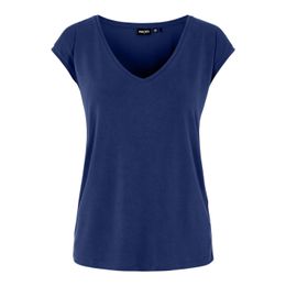 Pieces - "Pckamala" T-Shirt f&uuml;r Damen, V-Ausschnitt, Jerseyware (Blau)