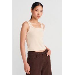 Damen Rippstrick Baumwolle Cami Bluse