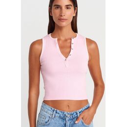 Damen Rippstrick-Baumwollmischung Cropped Top