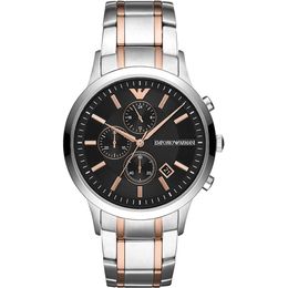 Elegante Herrenuhr der Marke Armani. Die Uhr hat ein Armband, das auch kleiner gemacht werden kann, das Geh&auml;use hat einen Durchmesser von 43 mm und das Uhrwerk ist ein Quarzwerk. Marke: Emporio ArmaniModellname: AR11165 (43mm)Kategorie: HerrenuhrMaterialien: EdelstahlFarben: silber, rosa, schwarz