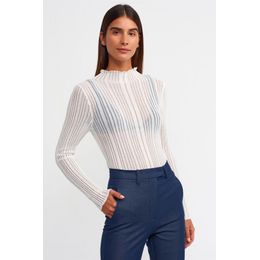 Schlanker Fit Rippstrick-Half-Turtleneck-Pullover