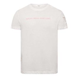 Replay - "Label" T-Shirt f&uuml;r Damen, Baumwolle (Wei&szlig;)