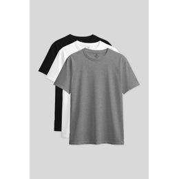 Damen Baumwoll-Elasthan Rundhals T-Shirt