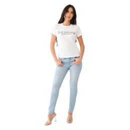 True Religion - T-Shirt f&uuml;r Damen, Rundhalsausschnitt, Schmal (Aufgehelltes Wei&szlig;)