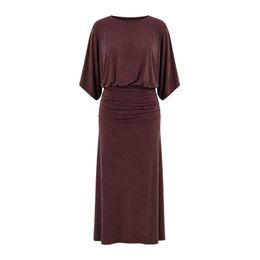 Kleid aus Strick mit Rundhalsausschnitt in Midi-L&auml;nge