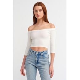 Damen Off-Shoulder Crop Bluse