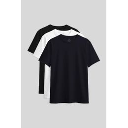 Damen Baumwoll-Elasthan Rundhals T-Shirt