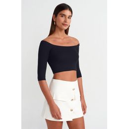 Damen Off-Shoulder Cropped Bluse