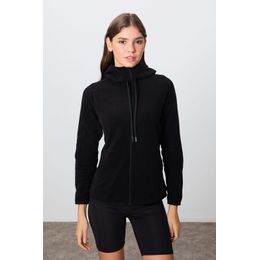Damen Pl&uuml;sch Zip-up Kapuzenpullover