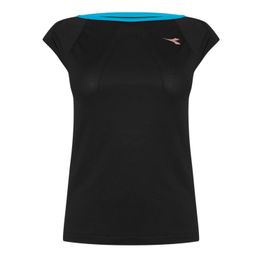 Diadora - T-Shirt f&uuml;r Damen, Rundhalsausschnitt (Schwarz)