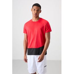 Farbblockiertes Rundhalsausschnitt T-Shirt