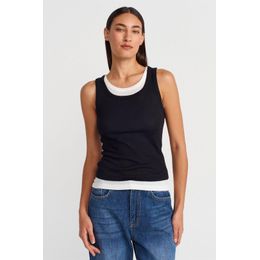 Rippstrick-Baumwoll-&Auml;rmellose Cami-Bluse