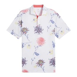 Puma - "Dahlia" Poloshirt f&uuml;r Herren, Performance, kurz&auml;rmlig (Wei&szlig;/Pfirsich)