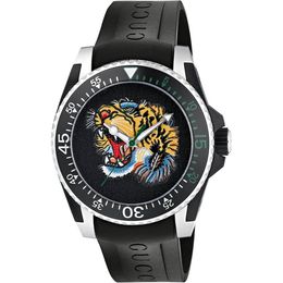 Gucci YA136318 Tauchen Tiger Motiv schwarzes Zifferblatt Herrenuhr
