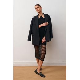 Texturiertes Halter-Midi-Kleid mit Ausschnitten