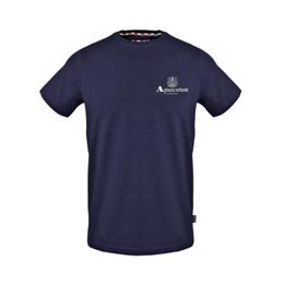 Aquascutum - T-Shirt f&uuml;r Herren, Rundhalsausschnitt (Marine)