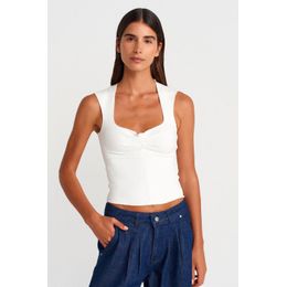 Figurbetontes &auml;rmelloses Crop-Top mit quadratischem Ausschnitt