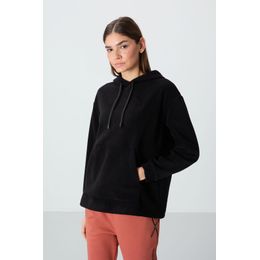 &Uuml;bergro&szlig;er Pl&uuml;sch-Hoodie mit Stickerei