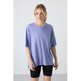 &Uuml;bergr&ouml;&szlig;e Baumwoll-Modal Rundhalsausschnitt T-Shirt