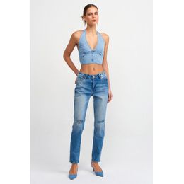 Niedrig geschnittene Gerade Jeans