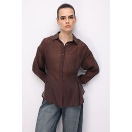 Fitted Texturiertes Button-Up Hemd