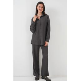 Strukturiertes Langarm-Strickshirt & Hosen Strick-Set
