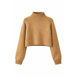 Damen verk&uuml;rzter strukturierter Strickpullover