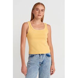 Damen Rippstrick Baumwolle Cami Bluse