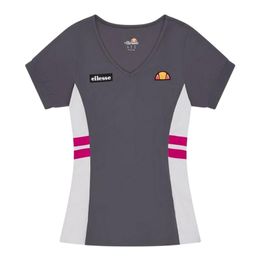 Ellesse - "Lowery" T-Shirt f&uuml;r Damen, V-Ausschnitt (Dunkelgrau)